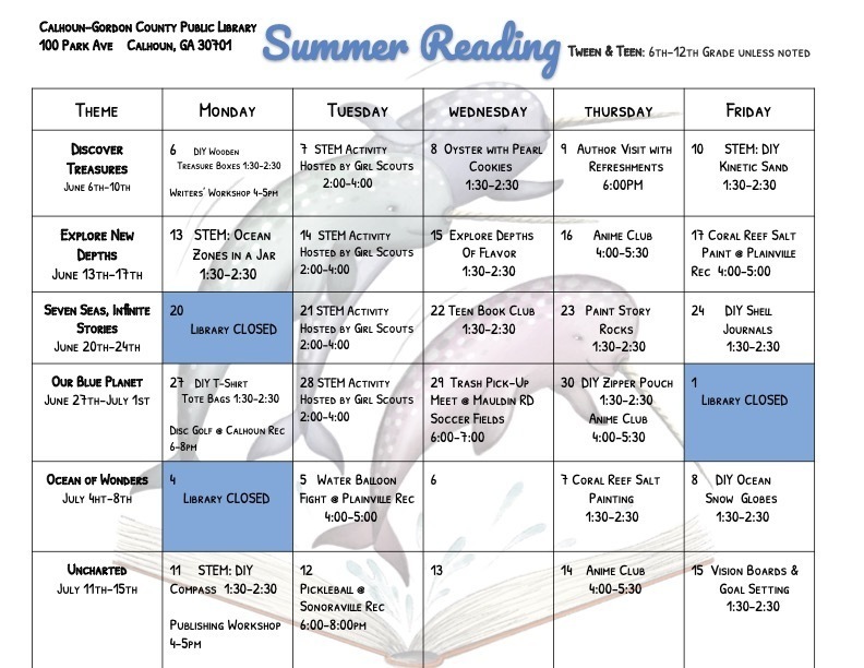 Library Fun This Summer! | Red Bud Middle School
